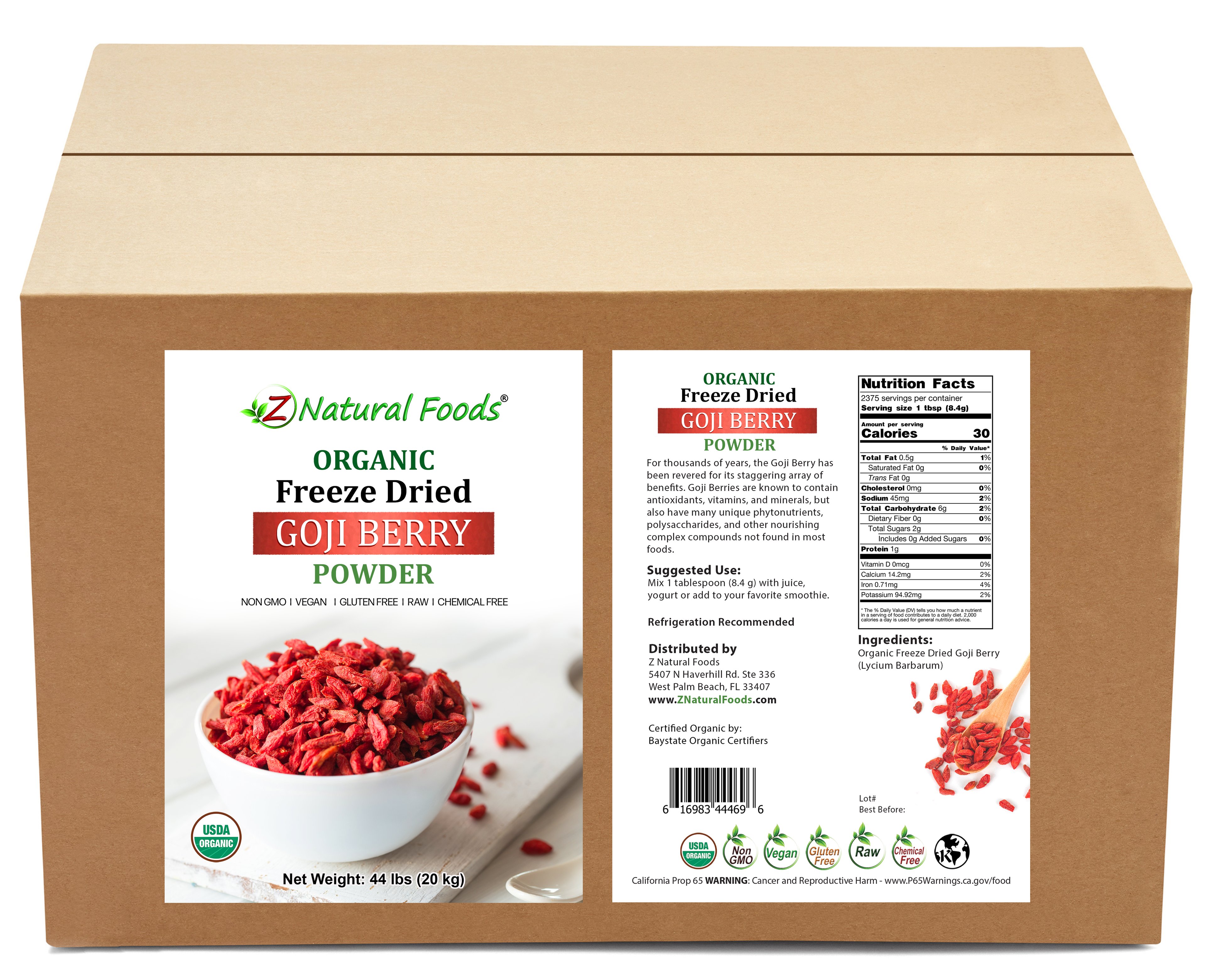 Freeze-Dried Goji Berry Powder | Organic Goji Berries | Z Natural Foods