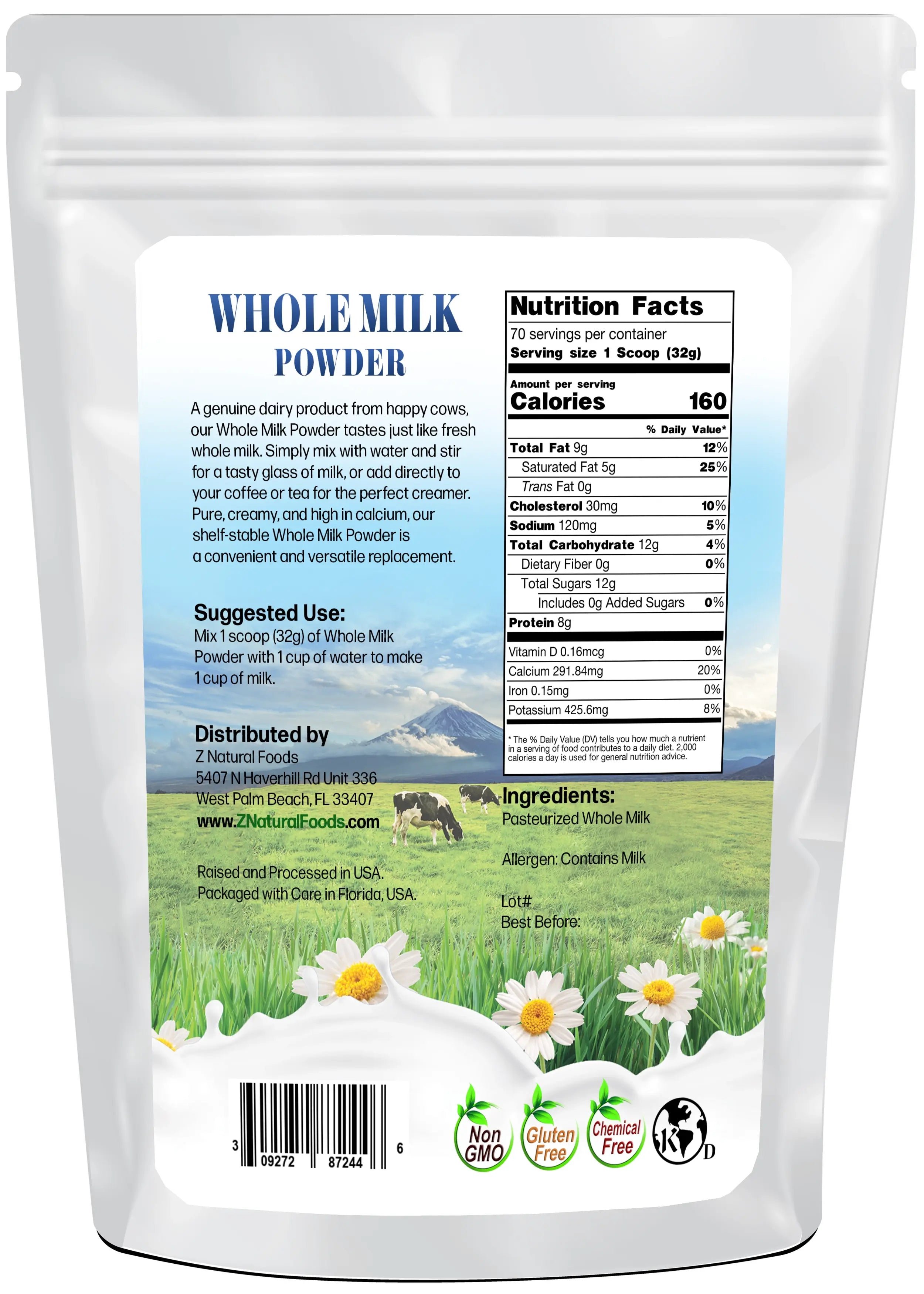 Whole Milk Powder | Dry Milk for Cooking & Baking | Z Natural Foods